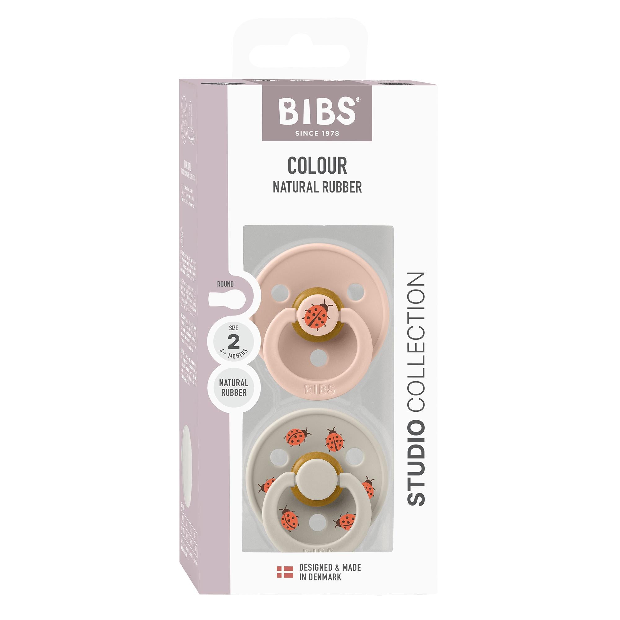 BIBS Studio 2pak str 2 - Ladybug Blush Mix – Ollifant.dk