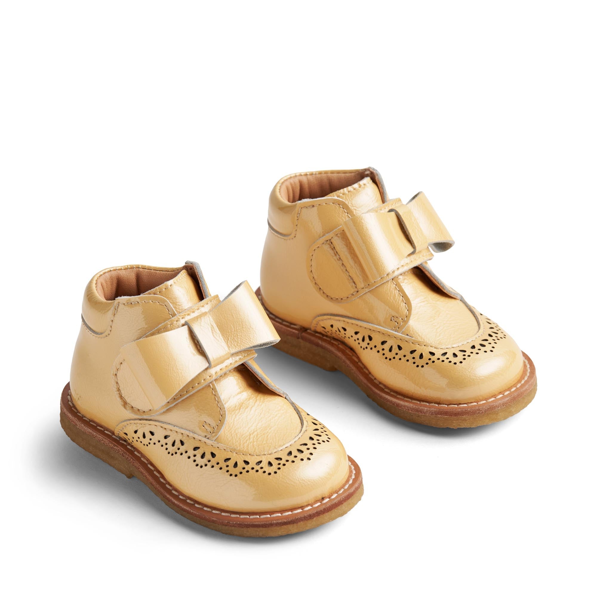 Wheat - Bootie Velcro Bowy - Lemon – Ollifant.dk